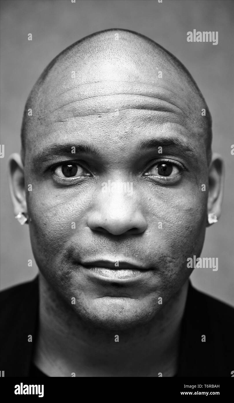 Confident portrait young african american Black and White Stock Photos ...