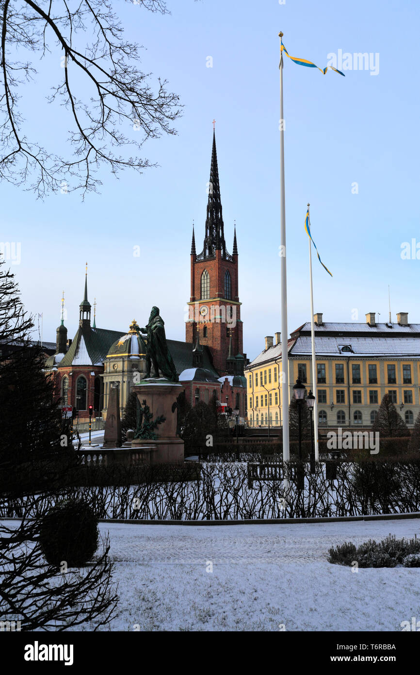 The Riddarholmskyrkan church, Riddarholmen area of Stockholm City ...