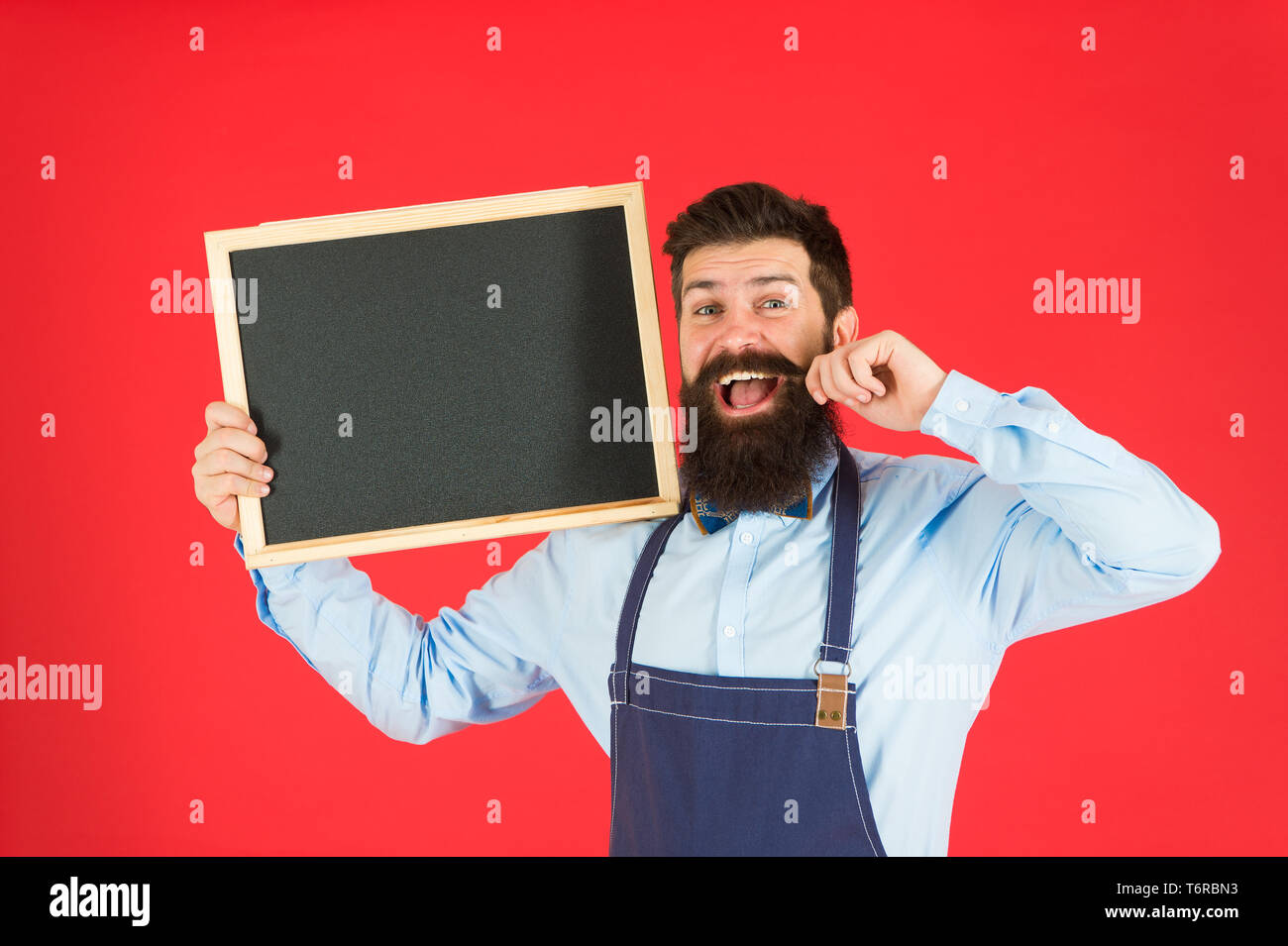 bearded hipster cook. welcome. Restaurant or cafe advertising. great ...