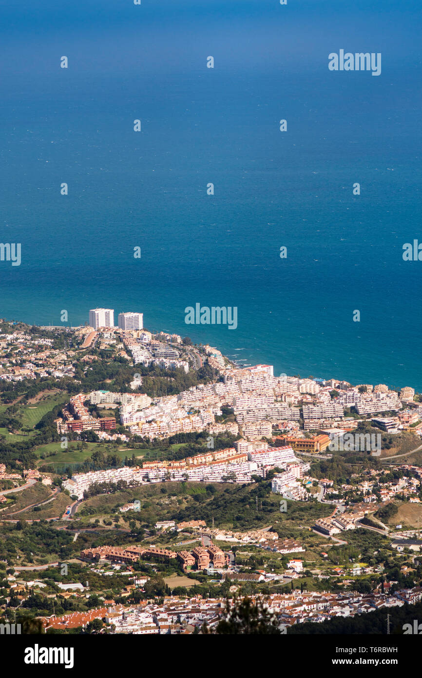 Benalmadena Spain.Aerial view of Benalmadena Costa, Andalusia, Spain ...