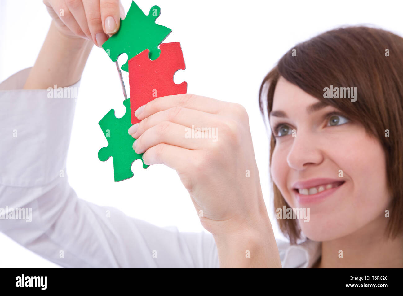business problem and solution concept with colorful puzzles Stock Photo ...