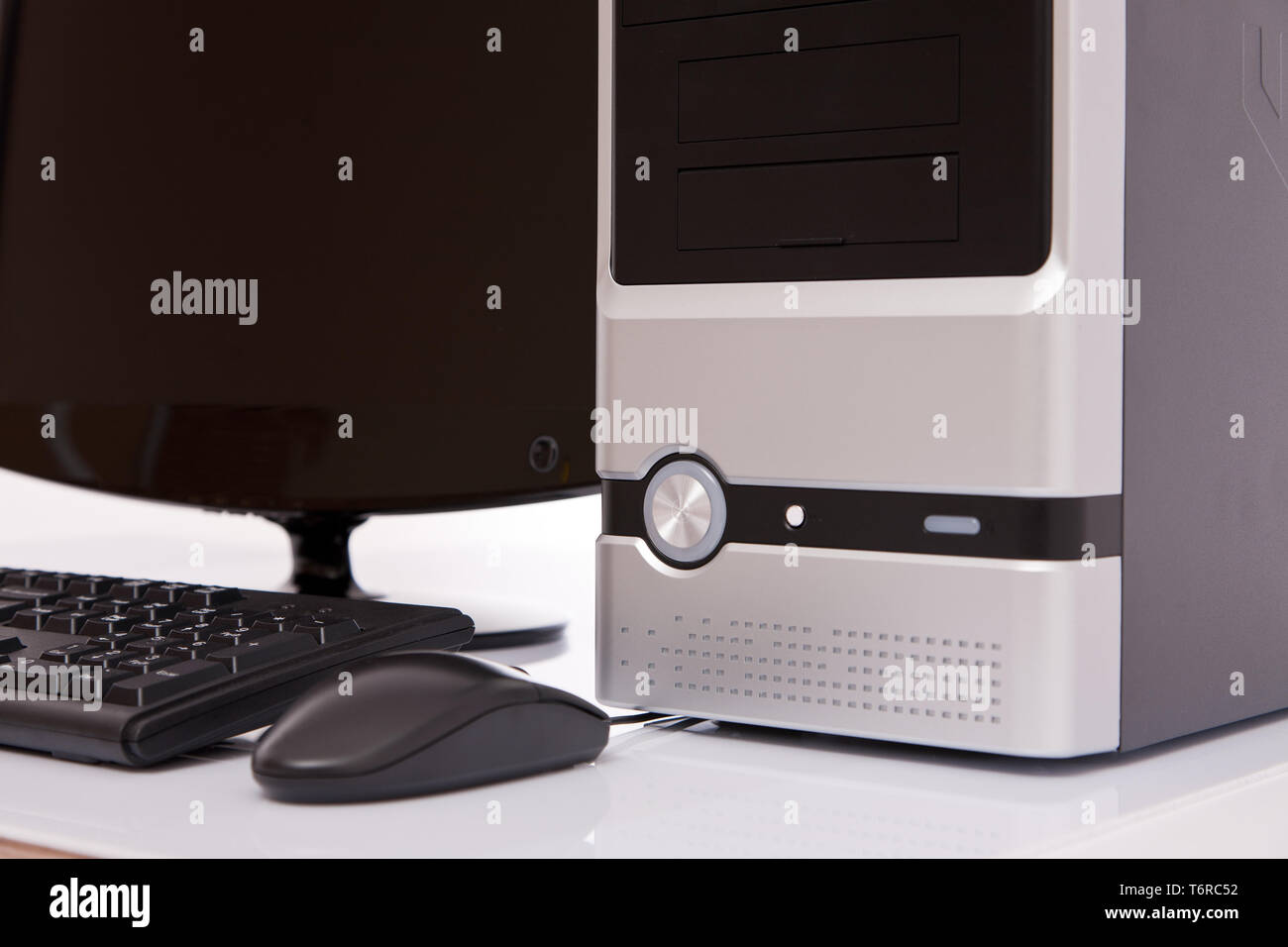 Desktop computer at workplace Stock Photo - Alamy