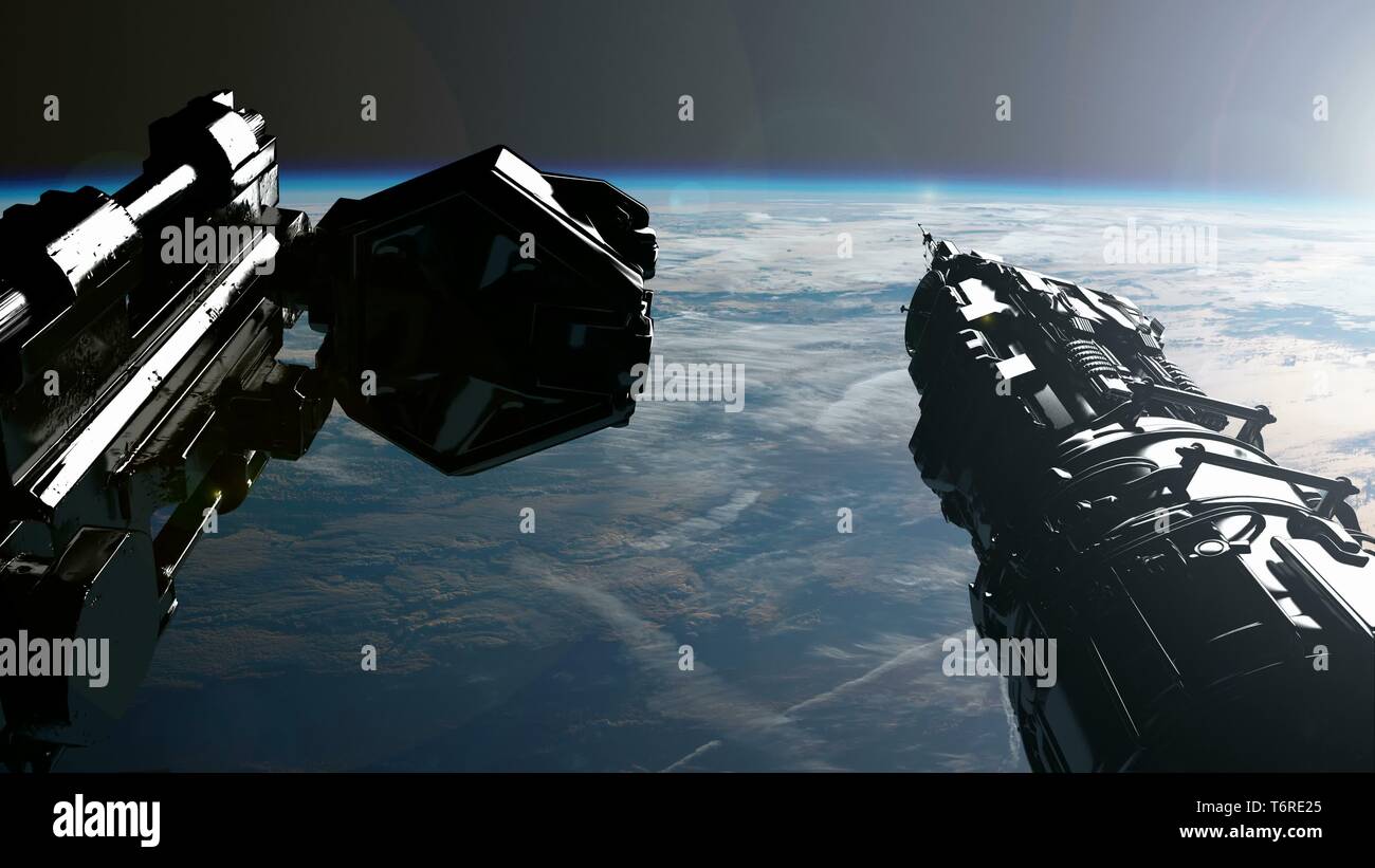 International Space Station Orbiting Earth Stock Photo - Alamy