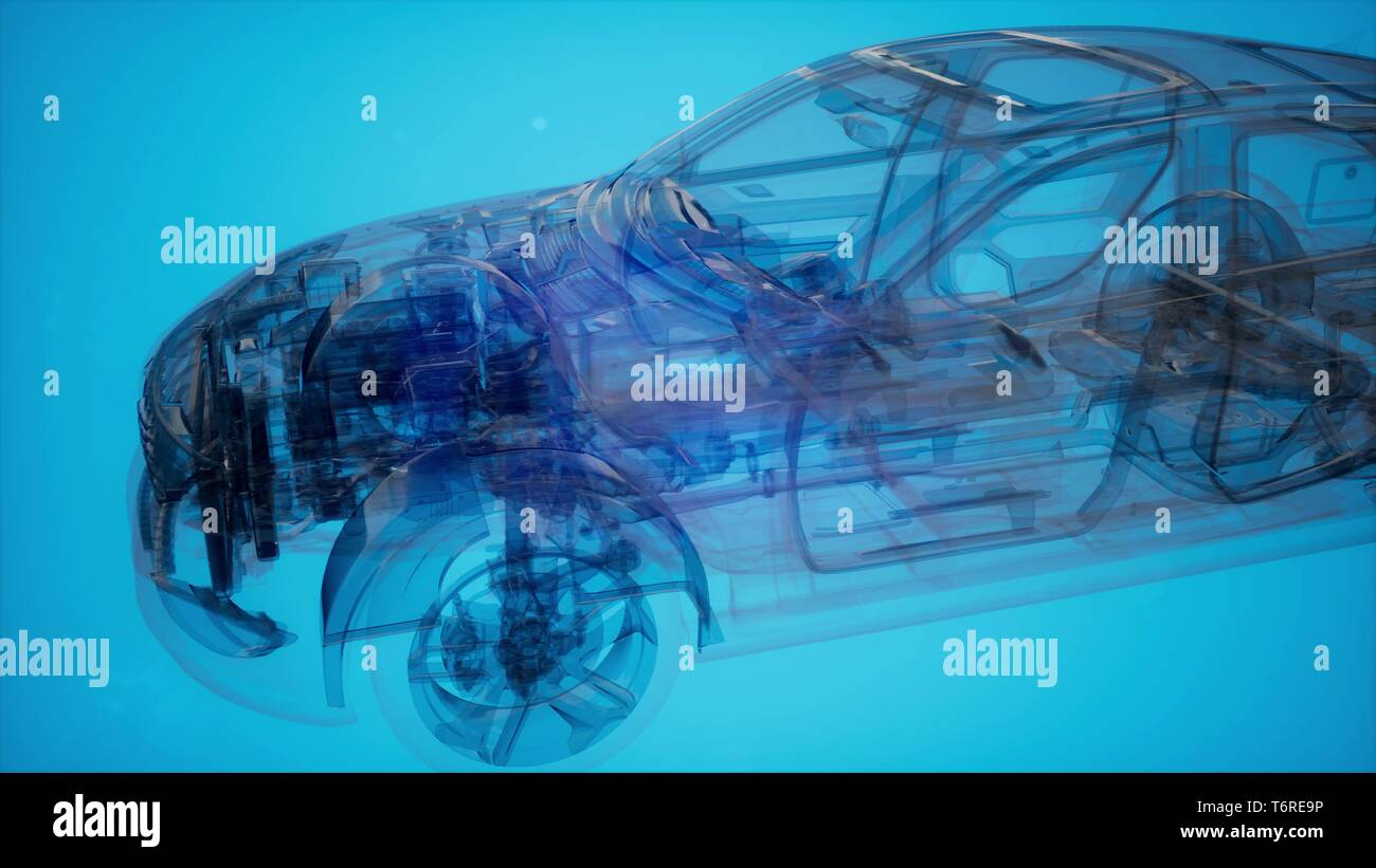 Detailed Car Engine and Other Parts Stock Photo - Alamy