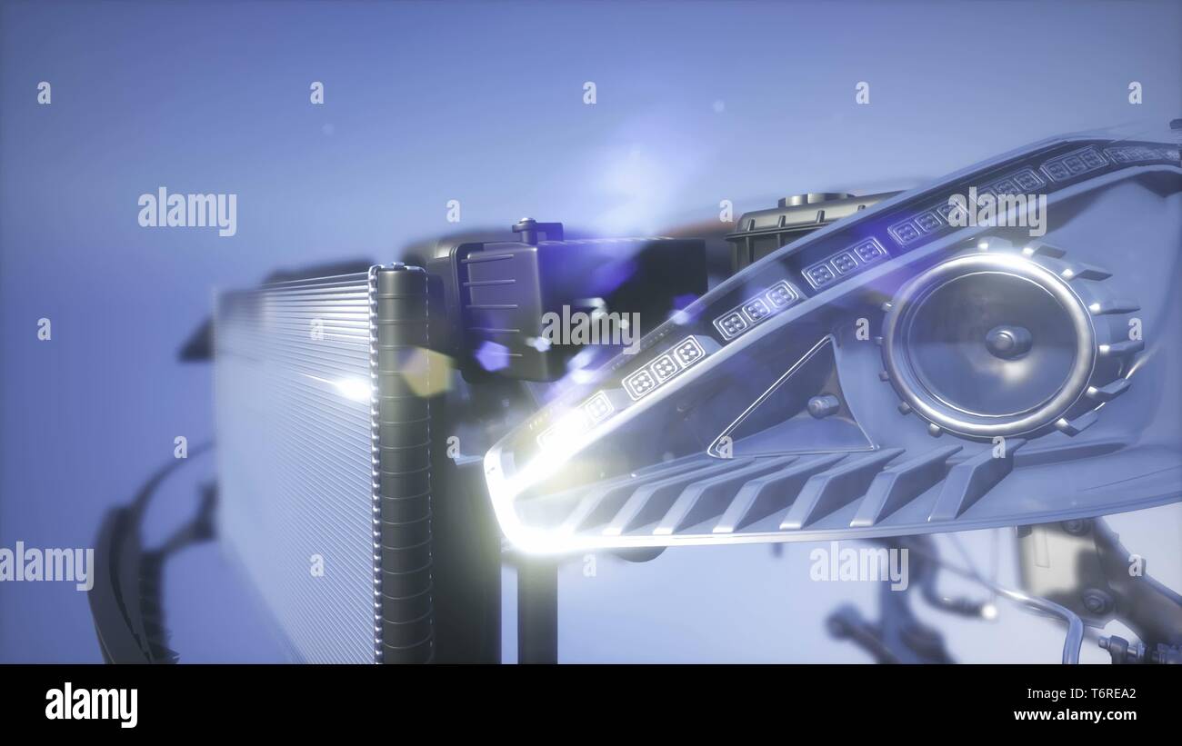 Detailed Car Engine and Other Parts Stock Photo - Alamy