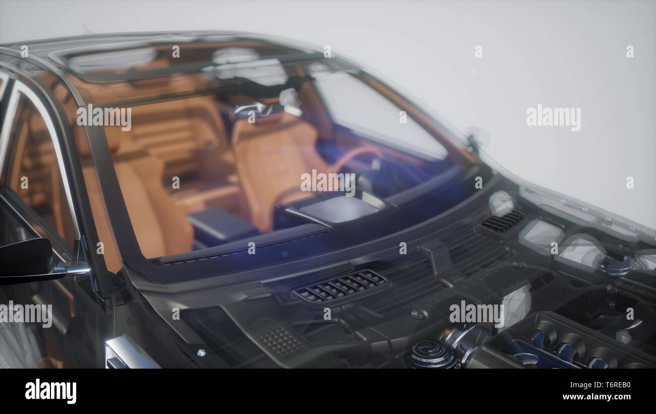 Detailed Car Engine and Other Parts Stock Photo - Alamy