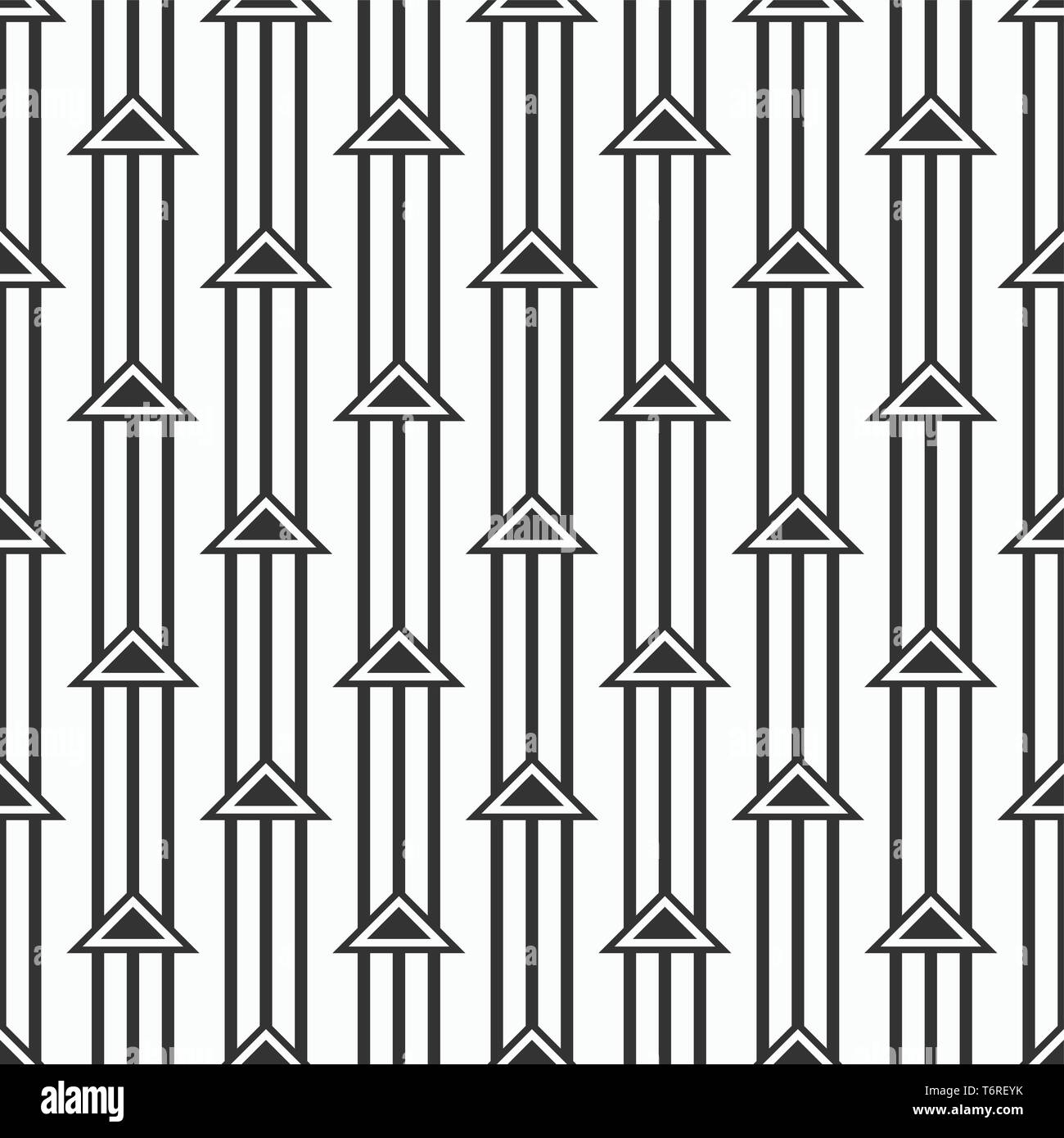 Abstract geometric seamless pattern of triangles located on parallel ...