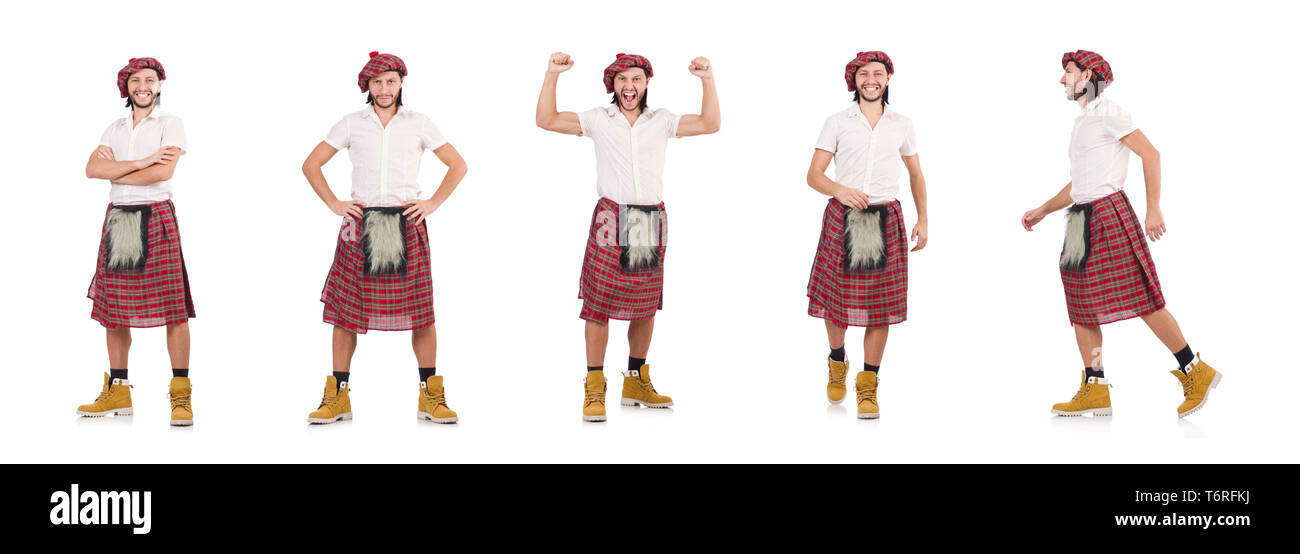 Happy Scotsman isolated on white Stock Photo - Alamy