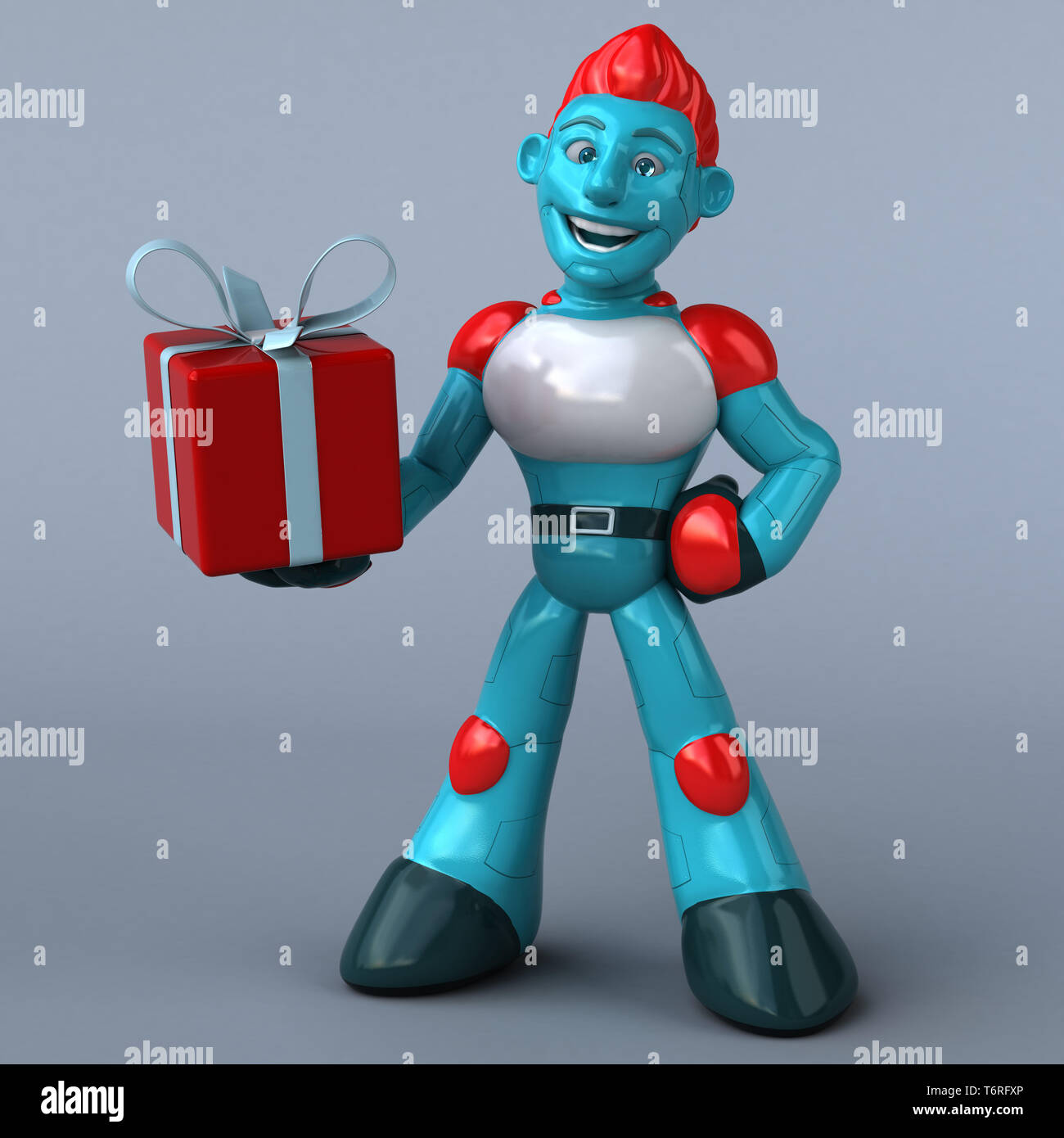 Red Robot - 3D Illustration Stock Photo - Alamy