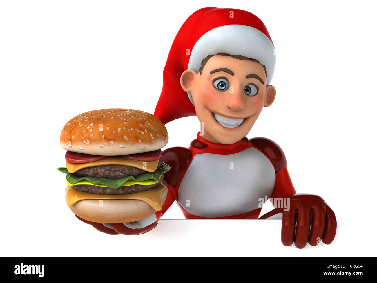 Fun Super Santa Claus - 3D Illustration Stock Photo - Alamy