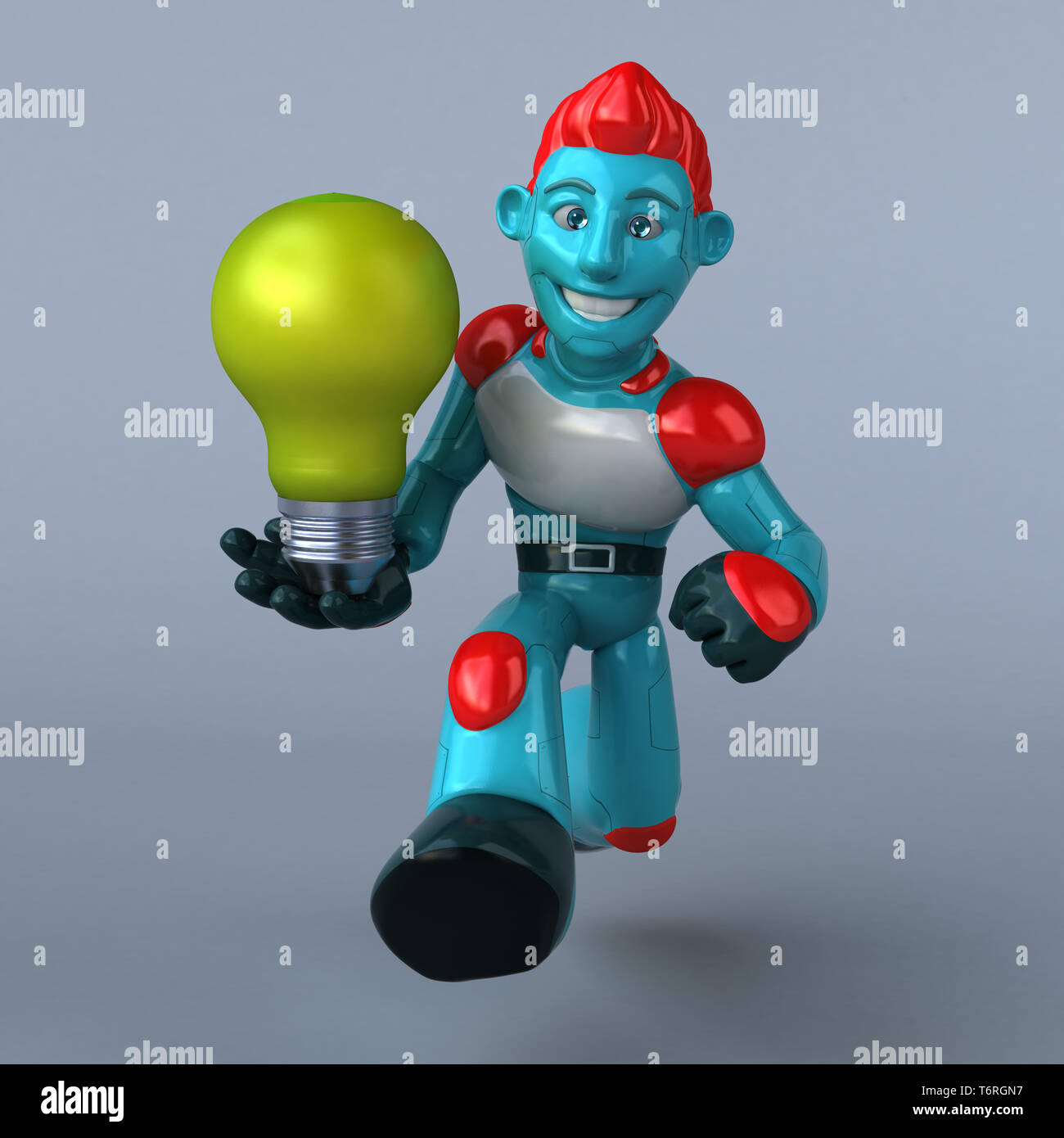 Red Robot - 3D Illustration Stock Photo - Alamy