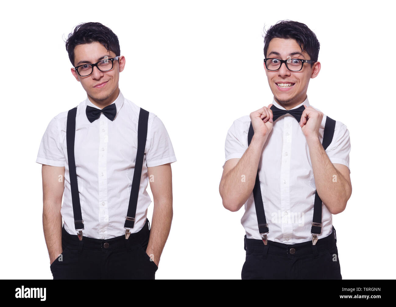 Funny man isolated on the white Stock Photo - Alamy