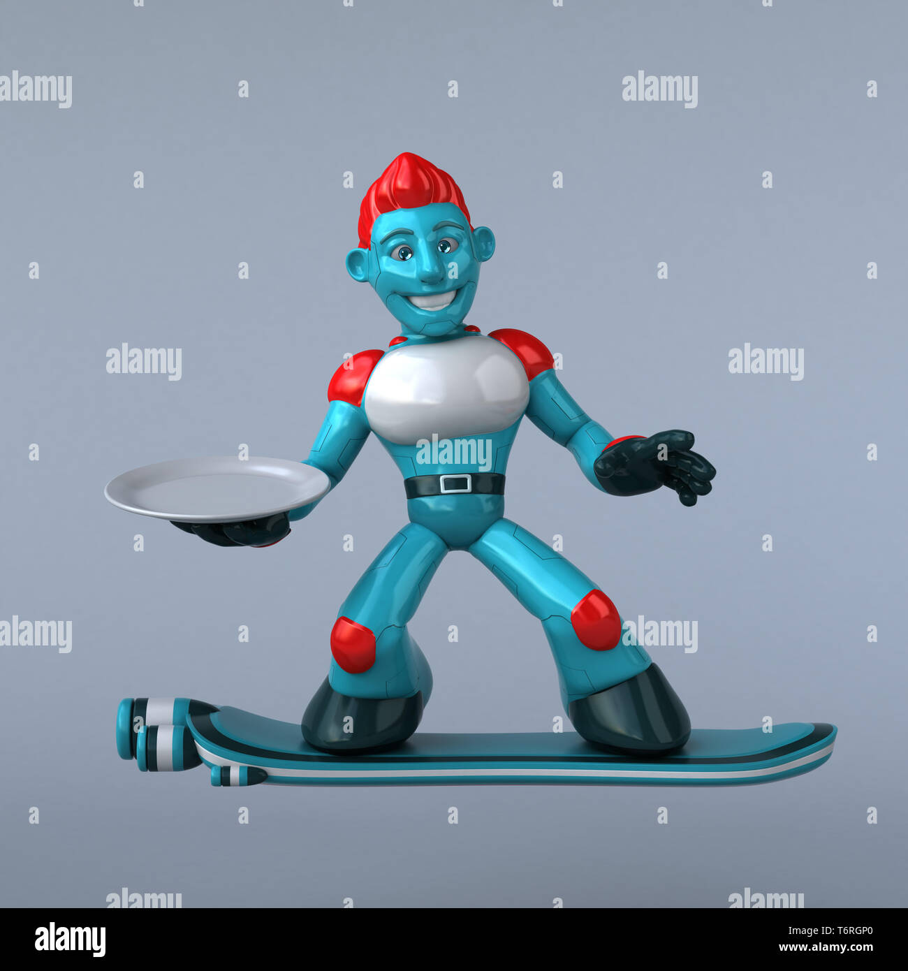 Red Robot - 3D Illustration Stock Photo - Alamy