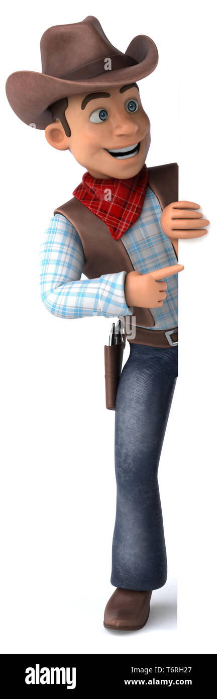 Fun Cowboy - 3D Illustration Stock Photo - Alamy