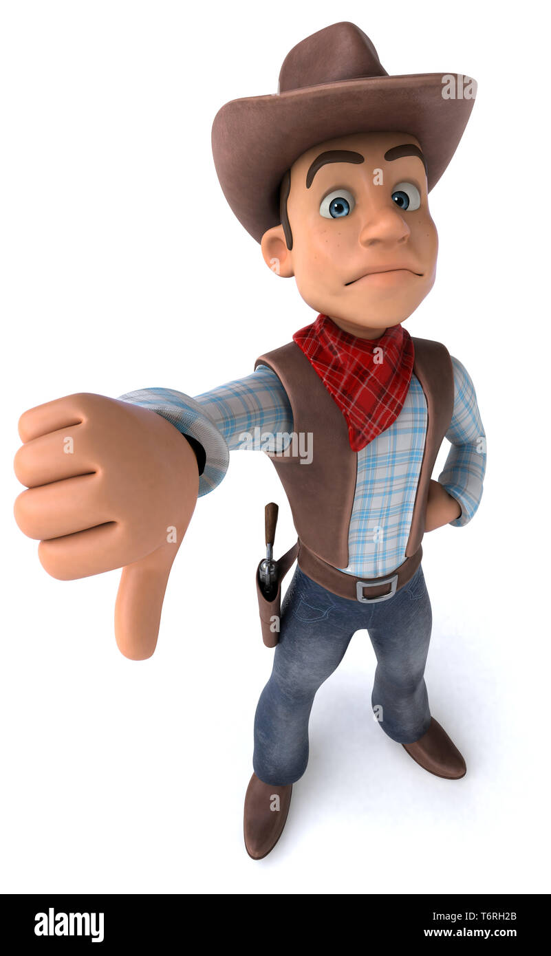 Fun Cowboy - 3D Illustration Stock Photo - Alamy