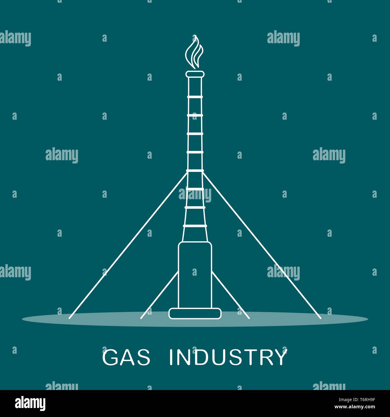 Vector illustration with equipment for gas production. Gas industry ...