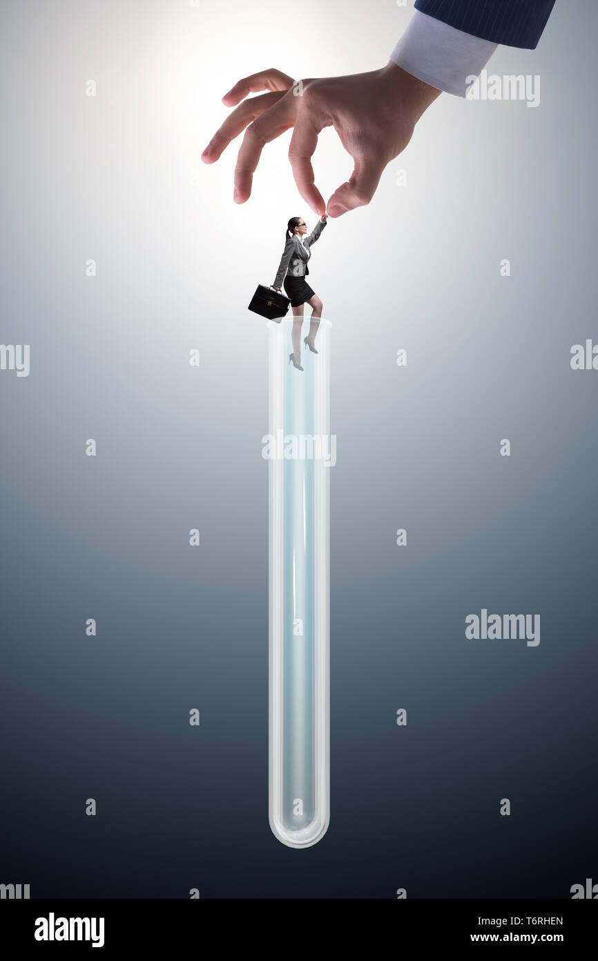Artificial intelligence concept with businesswoman out of tube Stock ...