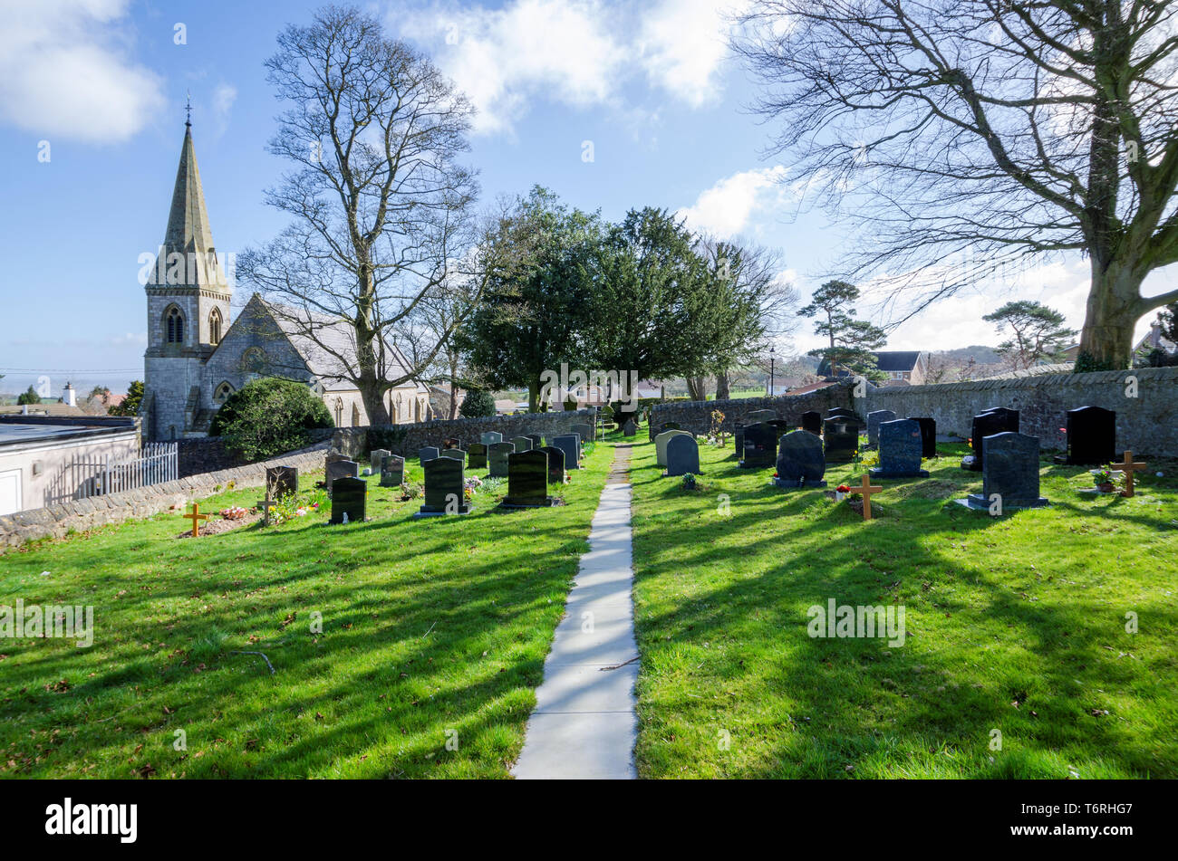 Gorsedd, UK - Mar 25, 2019: The High Gothic parish church of St. Paul ...