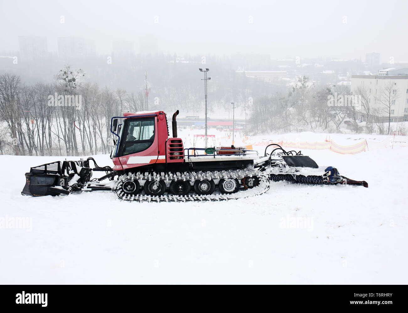 Piste basher on slope at winter resort Stock Photo - Alamy