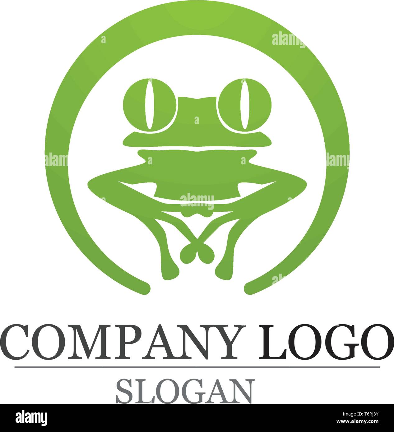 Green frog symbols logo and template Stock Vector Images - Alamy