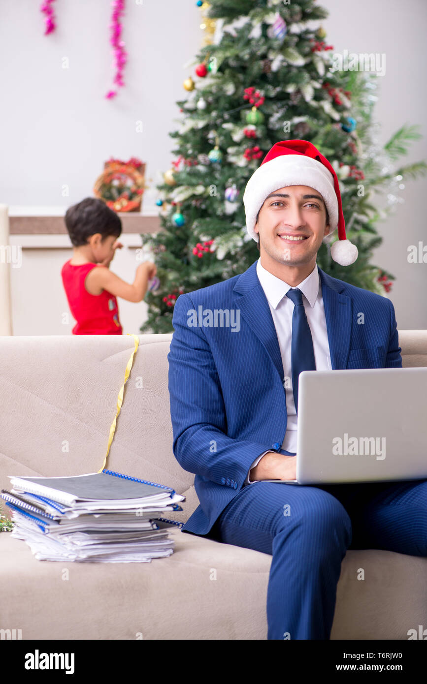 Busy employee working from home Stock Photo - Alamy