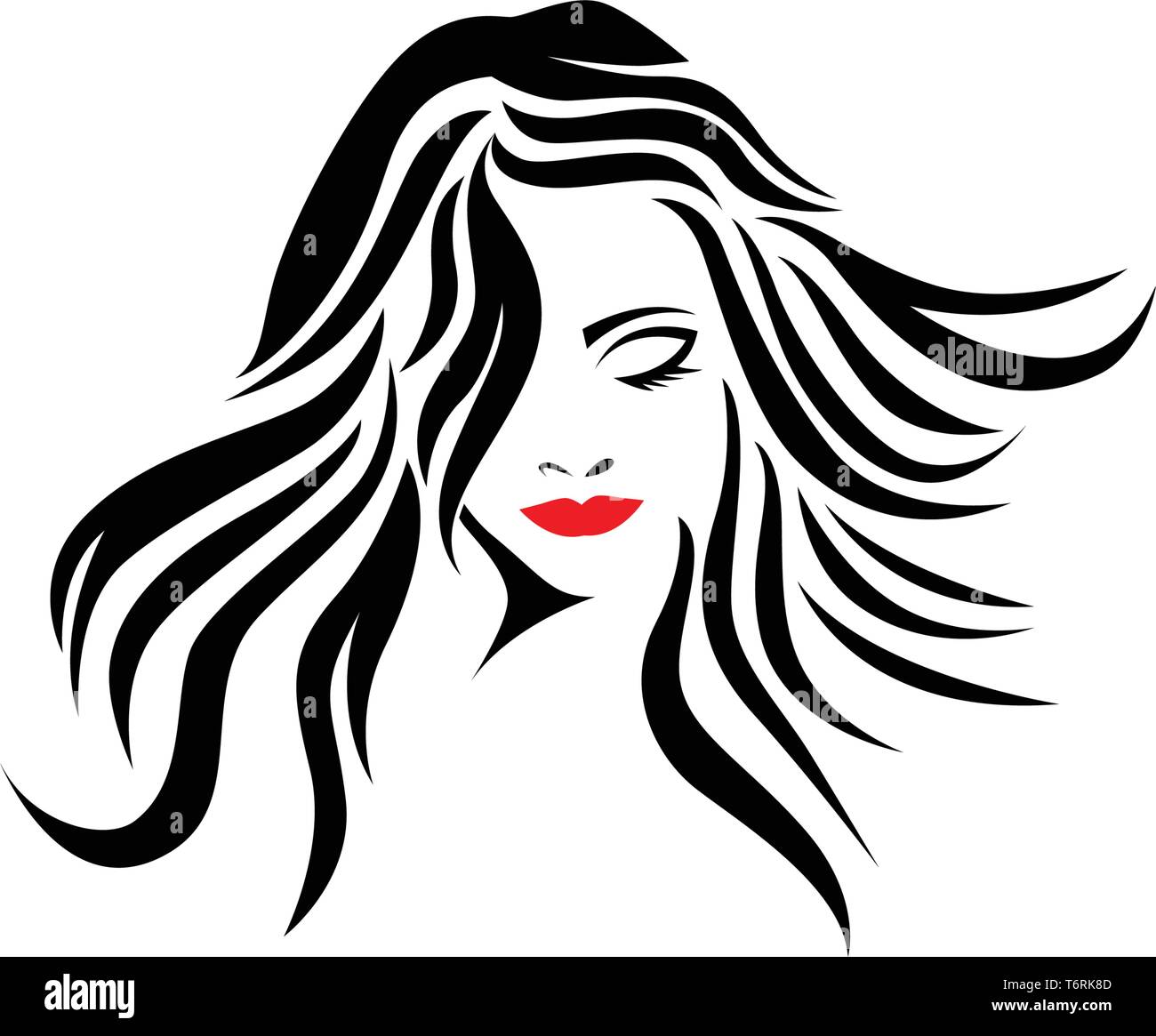 Mujer Rostro Logo Woman Face Silhouette. Beauty Salon Icon Vector