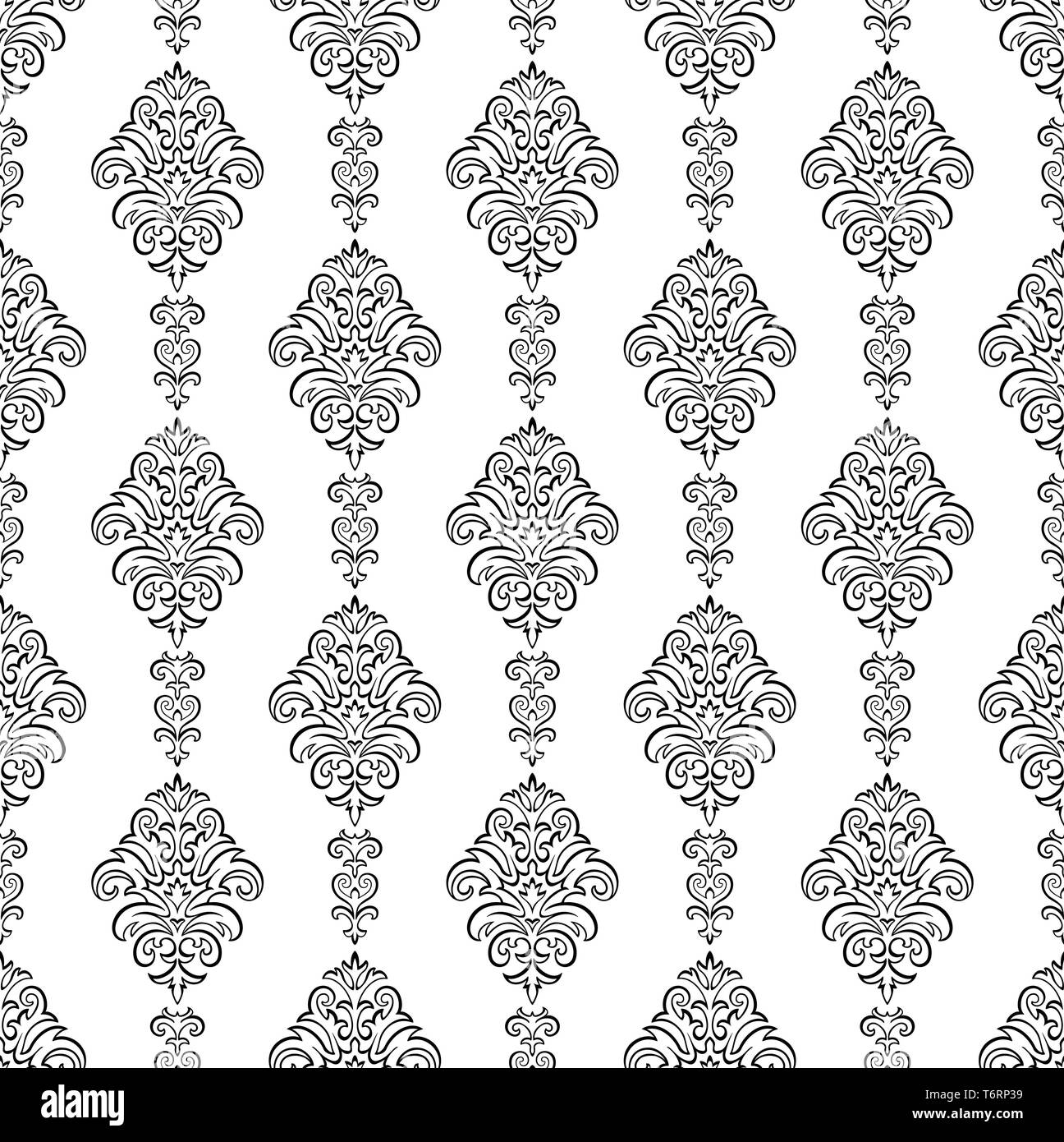 Seamless floral damask pattern Stock Photo - Alamy