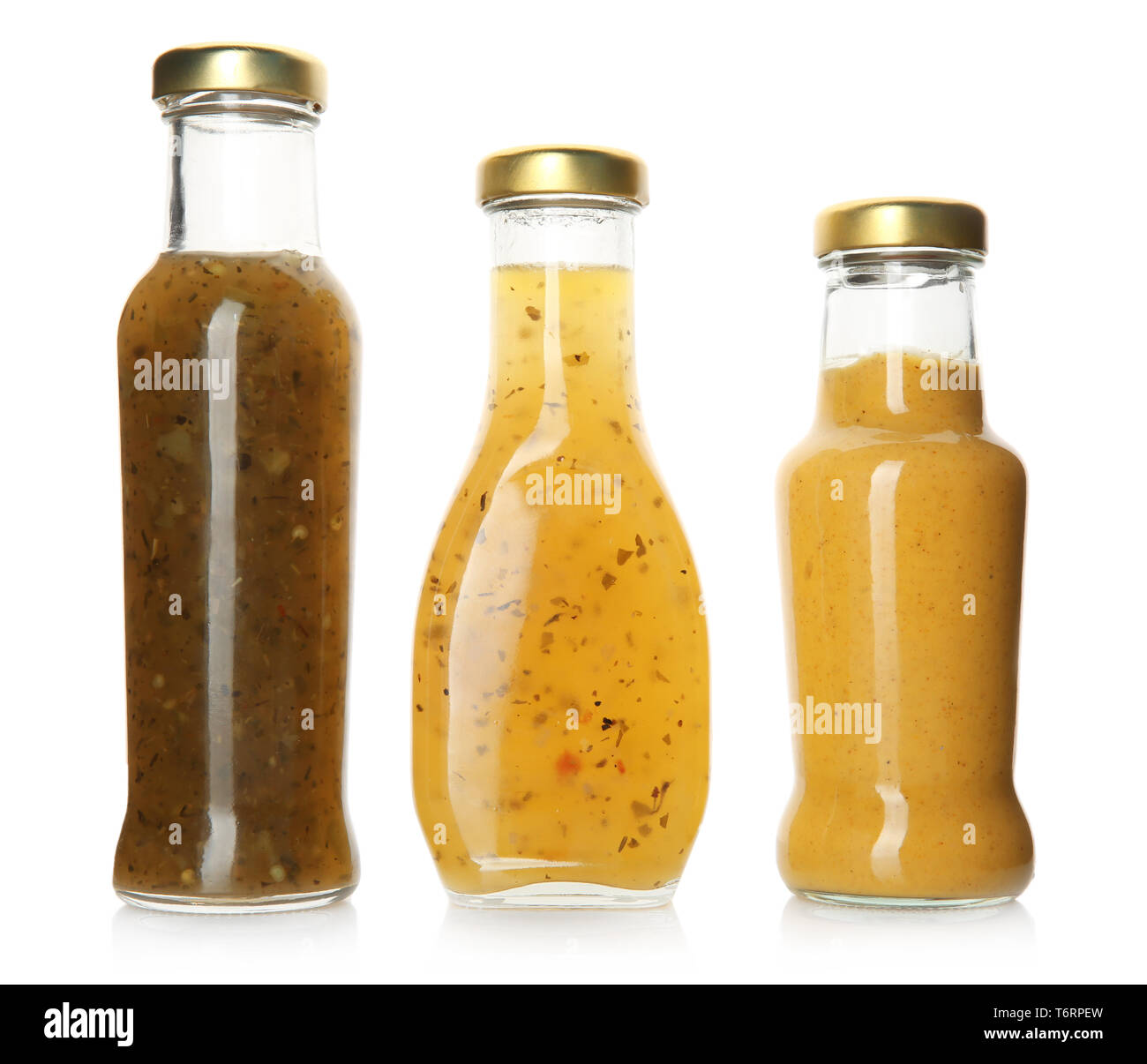 Bottles tasty sauces on Cut Out Stock Images & Pictures - Alamy
