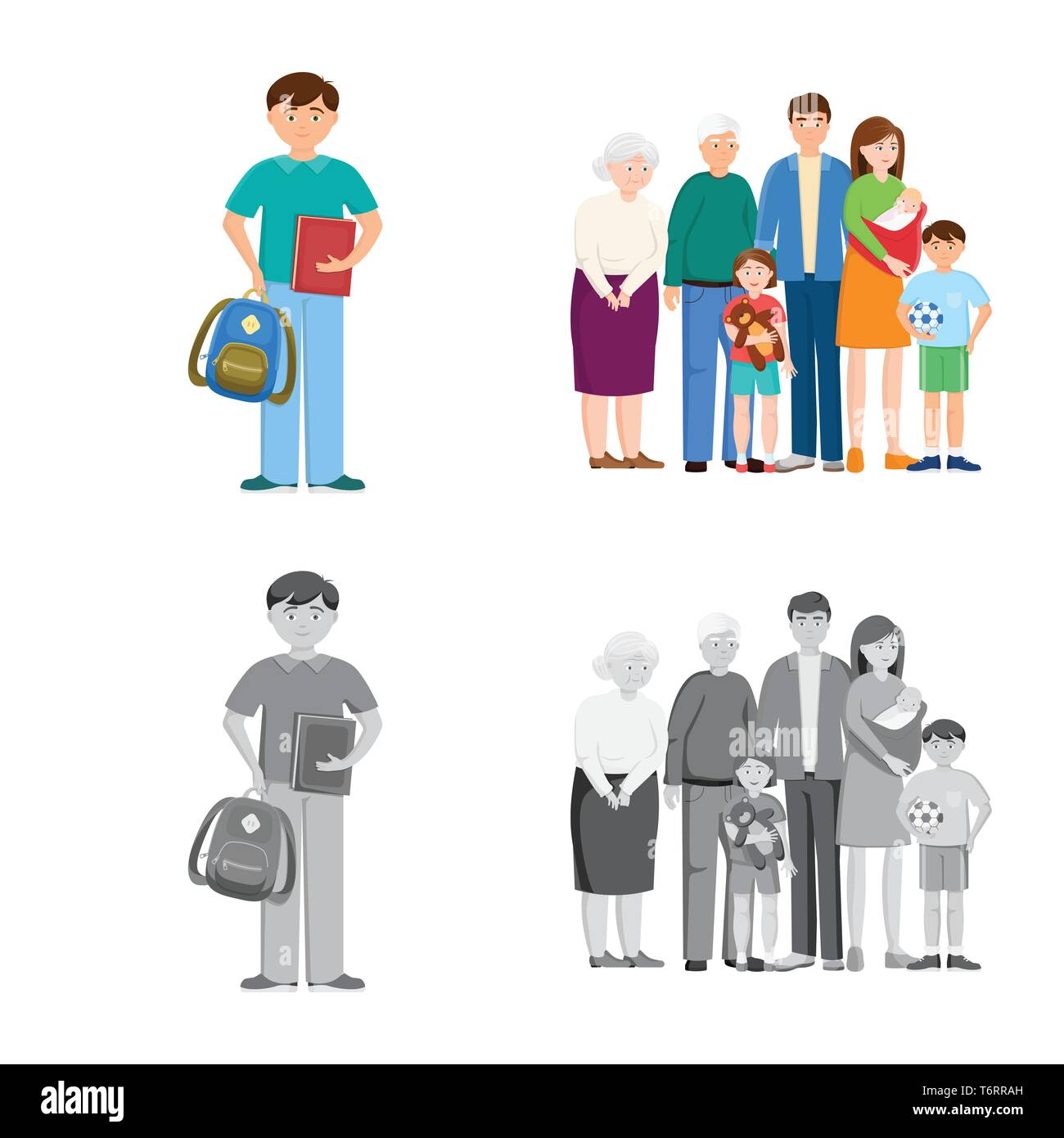 Grandpa grandchildren icon Stock Vector Images - Alamy