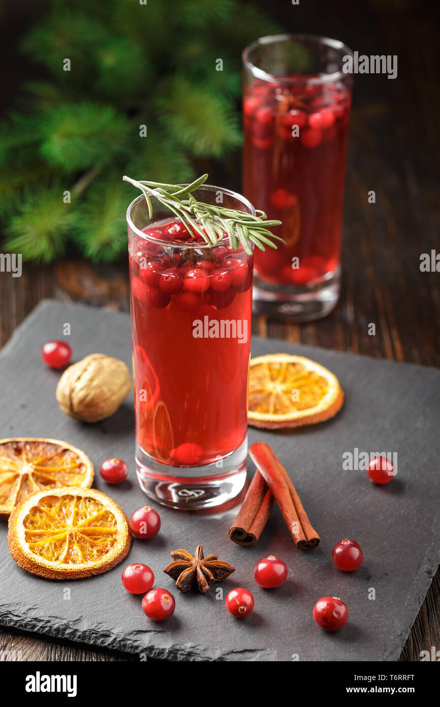 Glasses of fresh cranberry drink Stock Photo - Alamy