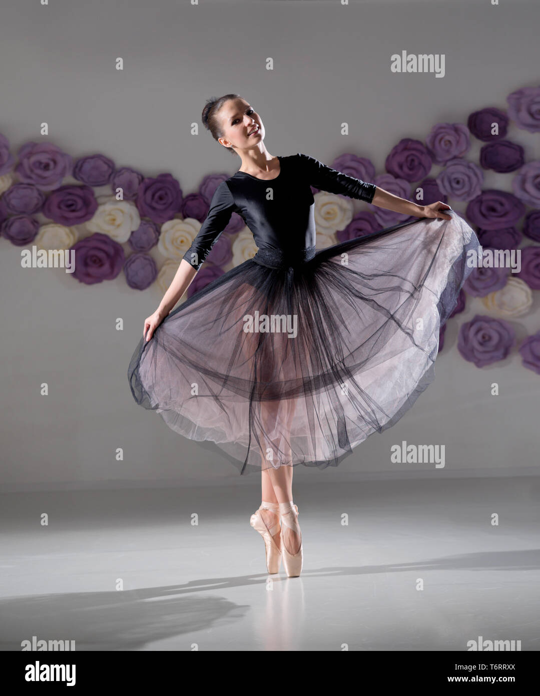Young ballerina in training hall Stock Photo - Alamy