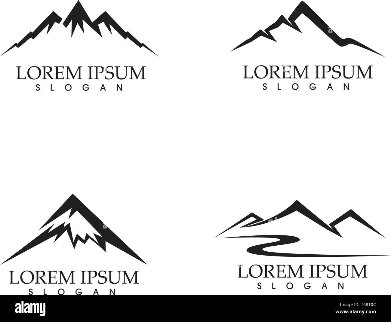 Mountain nature landscape logo and symbols icons Stock Vector Image ...