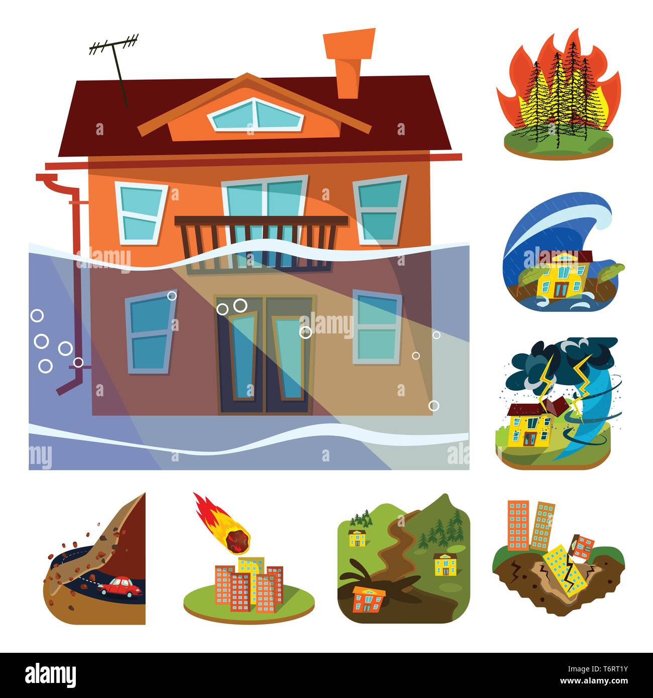 Vector design of cataclysm and disaster logo. Collection of cataclysm ...