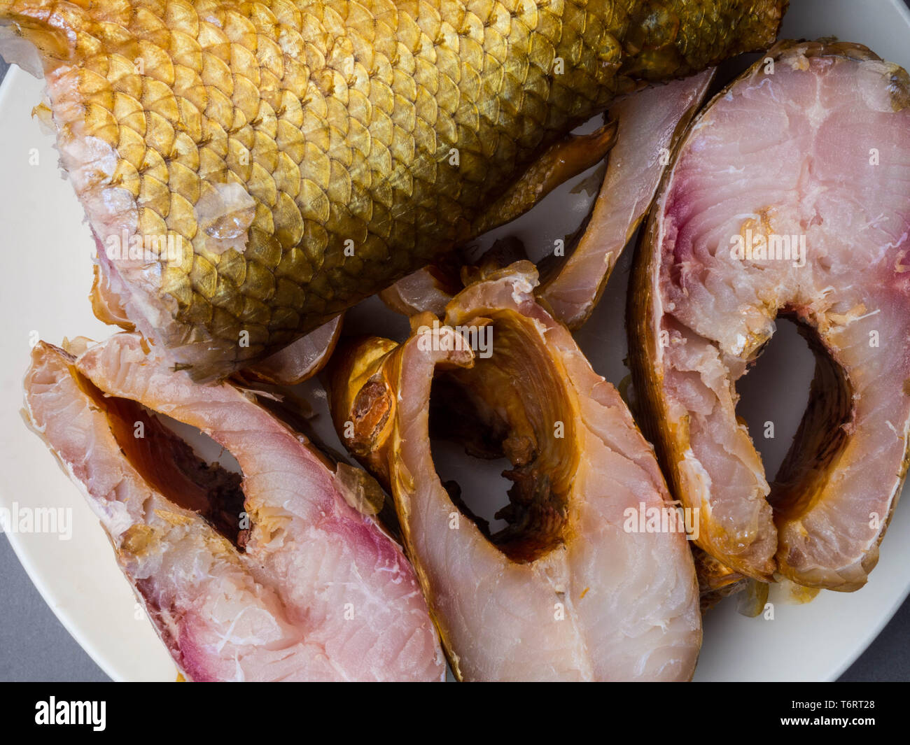 delicious fresh smoked Coregonus fish, white fish Stock Photo - Alamy