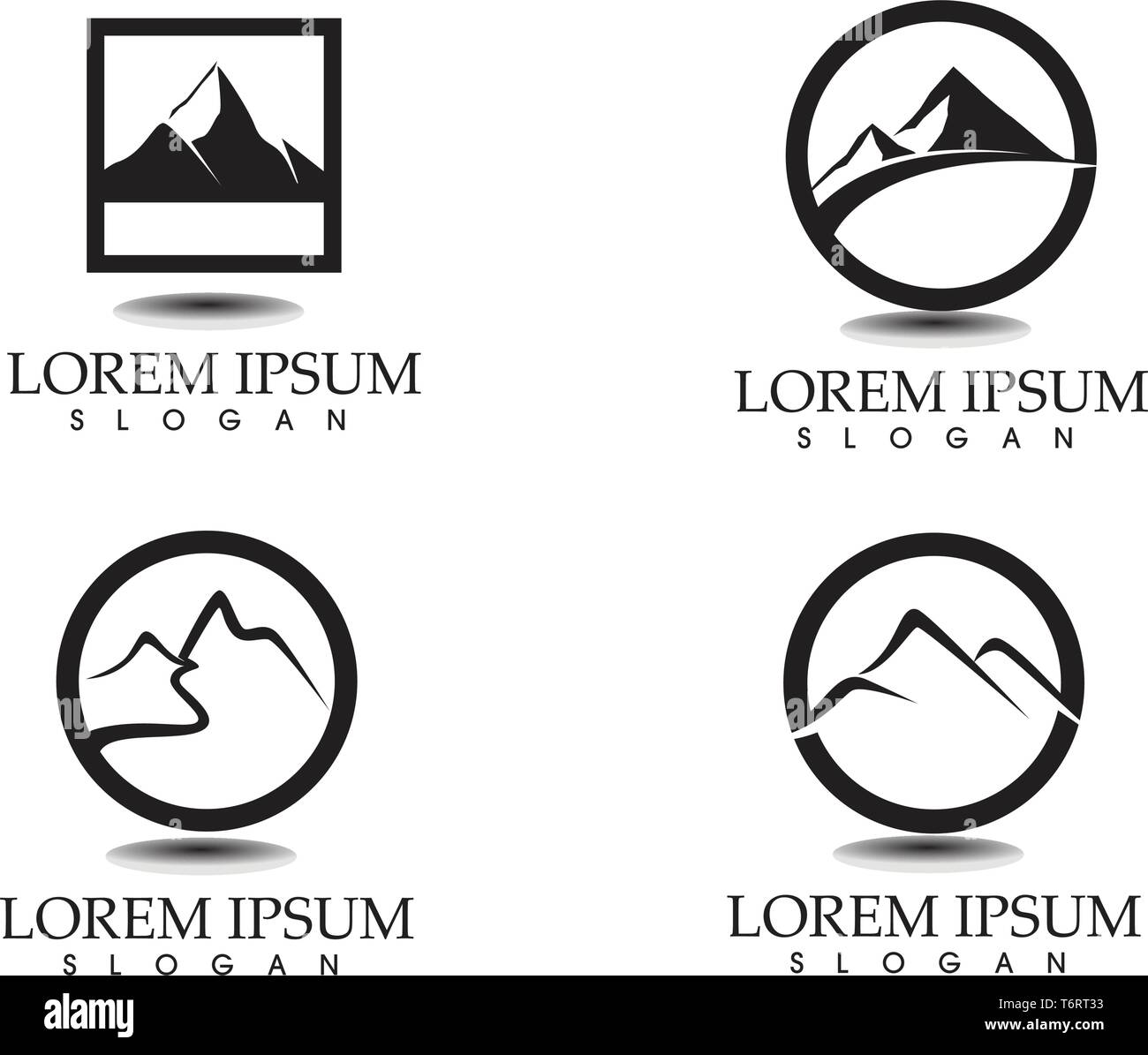 Mountain nature landscape logo and symbols icons Stock Vector Image ...