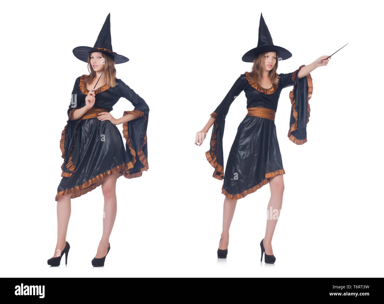 Witch isolated on the white background Stock Photo - Alamy