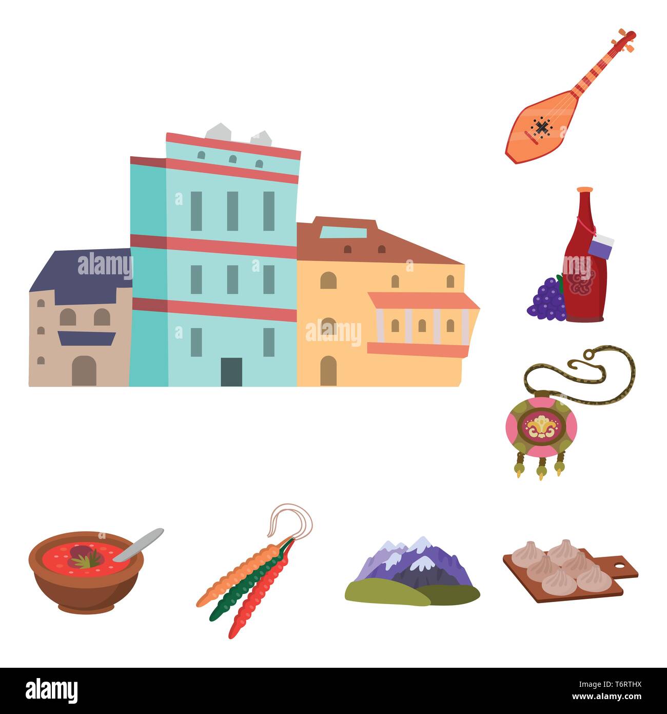 Vector design of Caucasus and traditions symbol. Set of Caucasus and ...