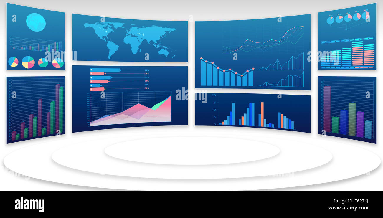 Business charts and infographics - 3d rendering Stock Photo - Alamy