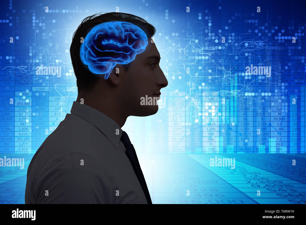 Artificial intelligence concept with man Stock Photo - Alamy