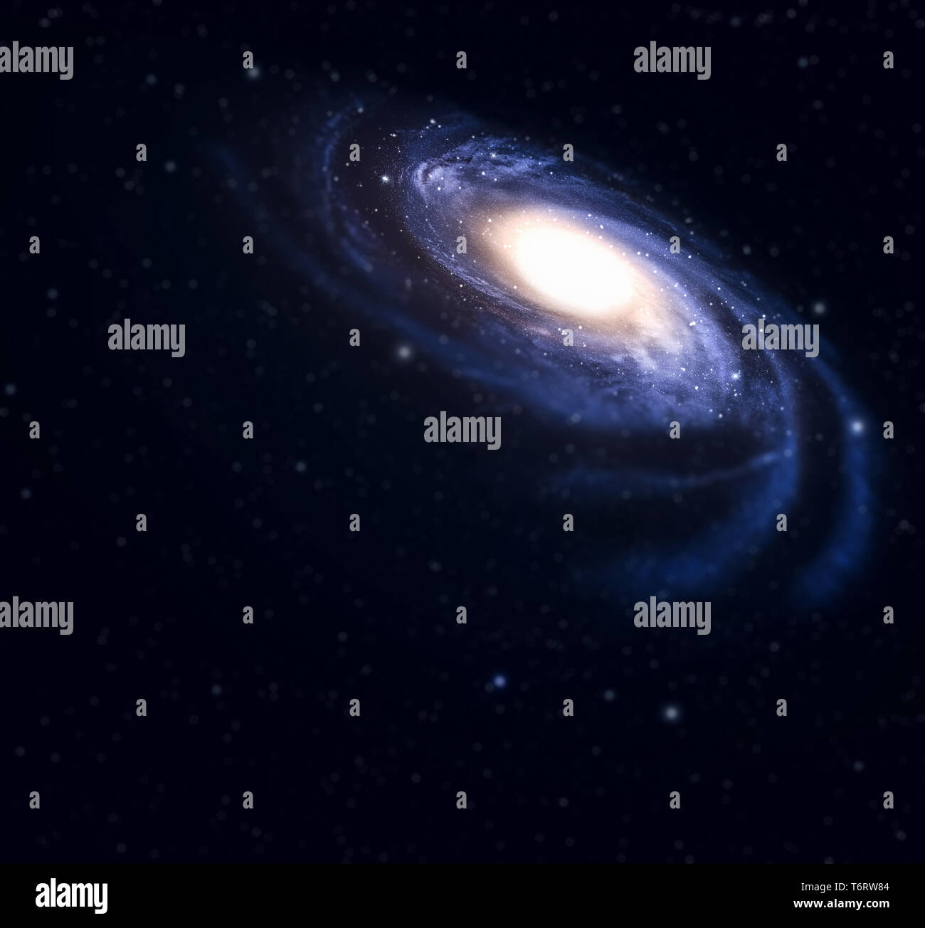 Spiral galaxy with tilt-shift effect in deep space Stock Photo - Alamy