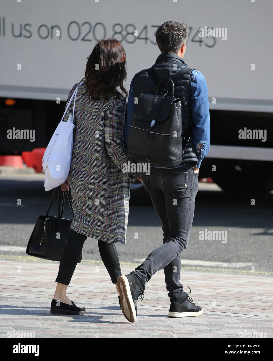 Andrea McLean and Nick Feeney outside ITV Studios Featuring: Andrea ...