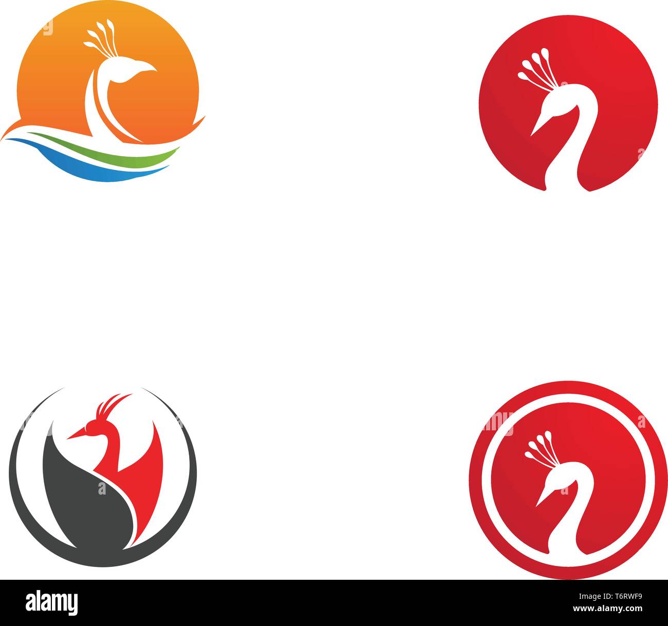 peacock head logo and symbols template icon app Stock Vector Image ...