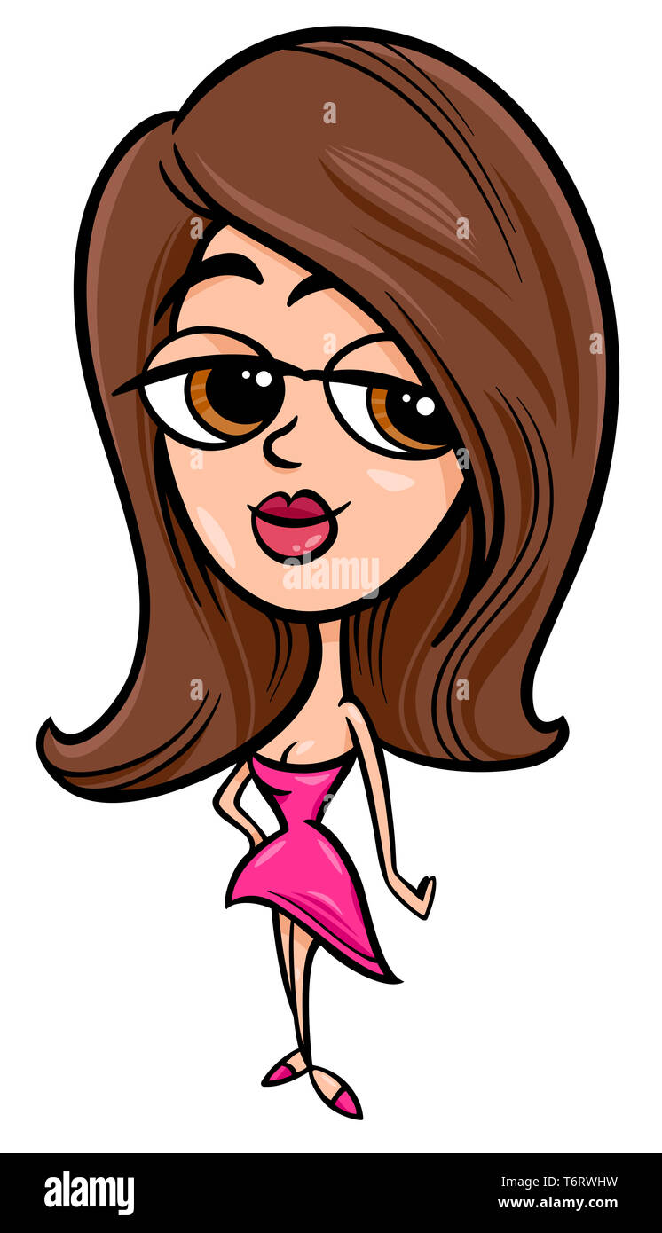 pretty girl cartoon character Stock Photo - Alamy