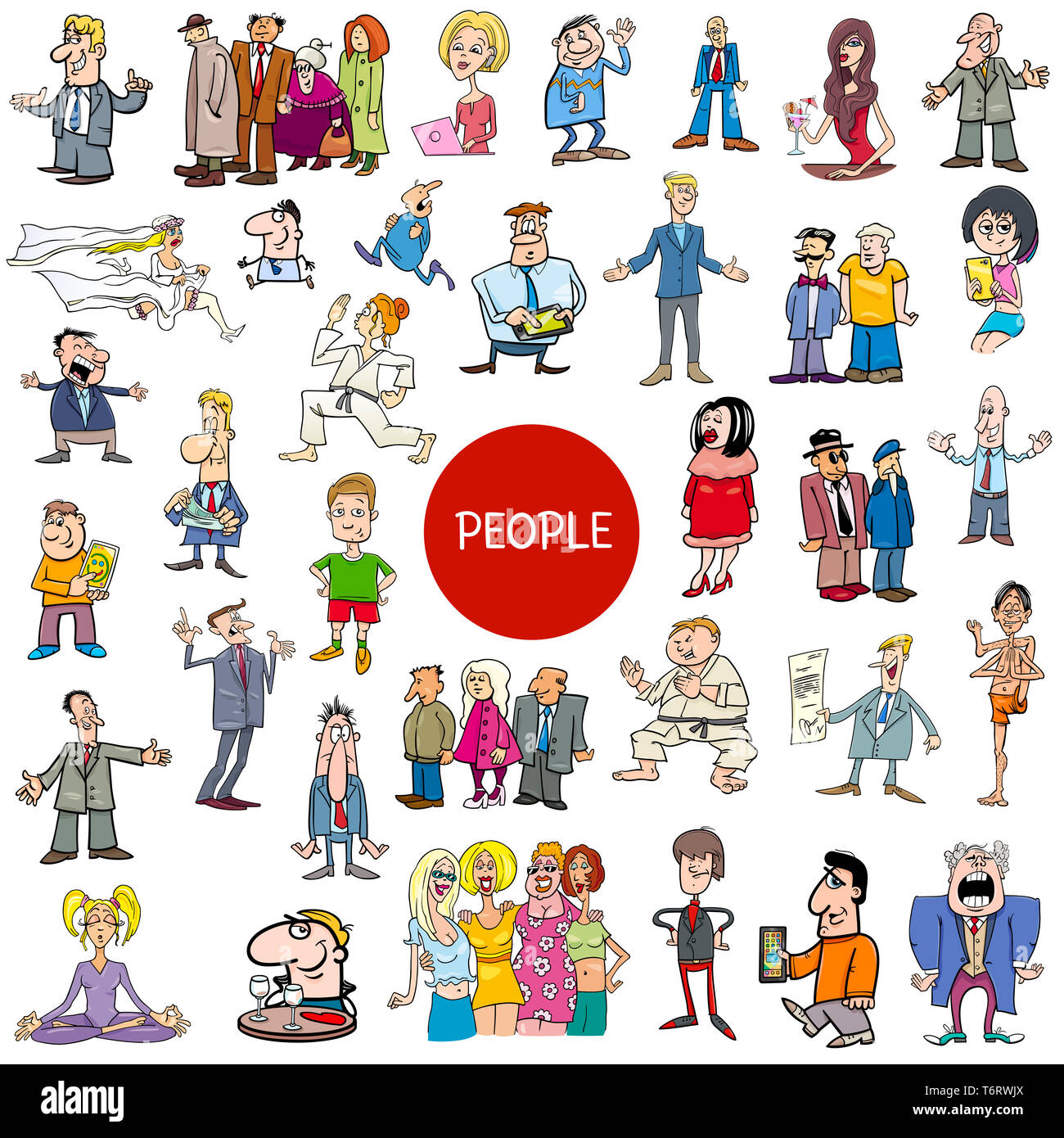 cartoon people characters collection Stock Photo - Alamy