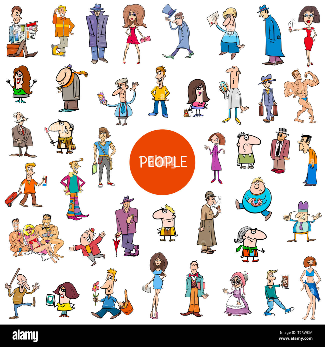 cartoon people characters large set Stock Photo - Alamy