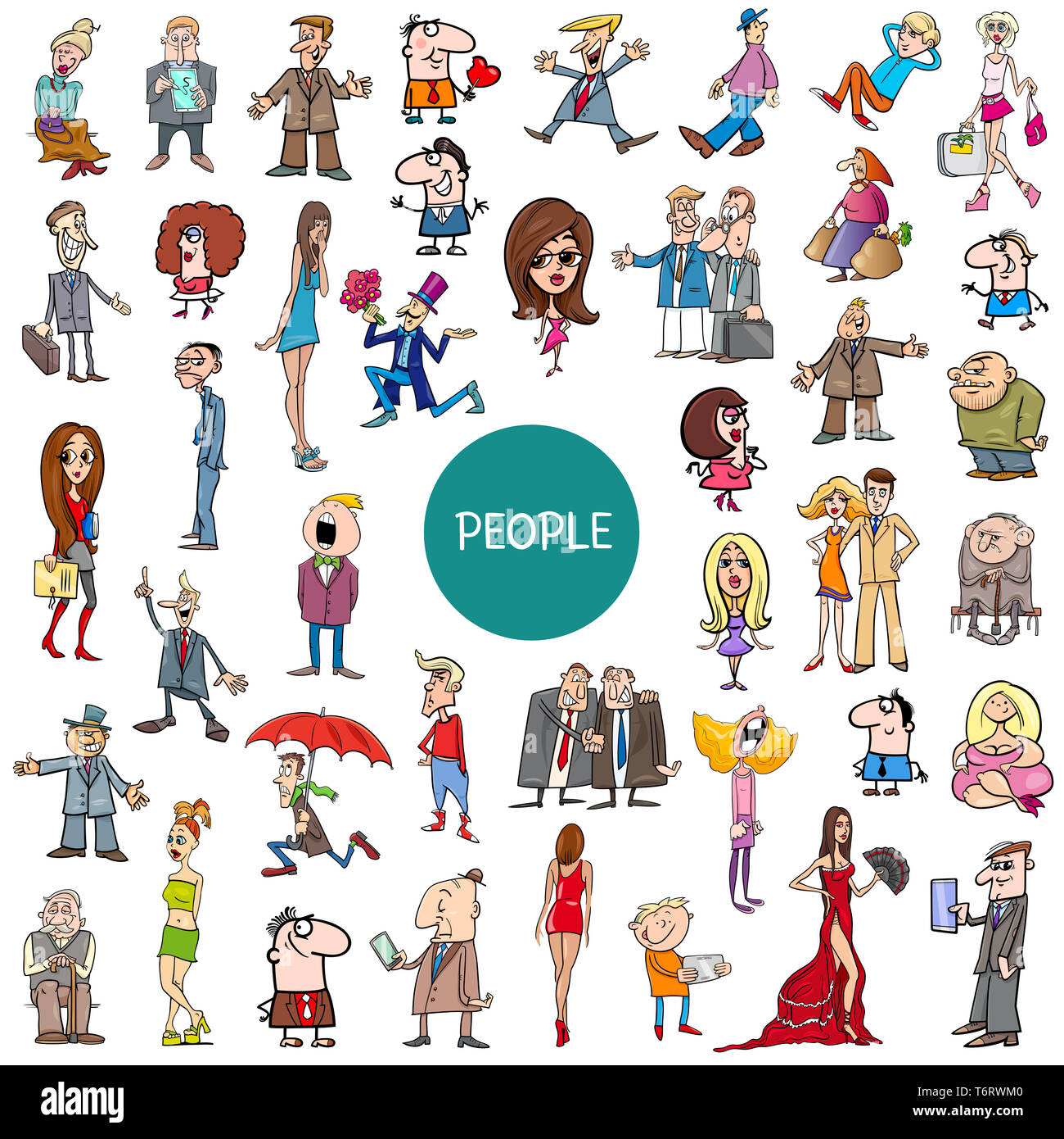 cartoon people characters set Stock Photo - Alamy