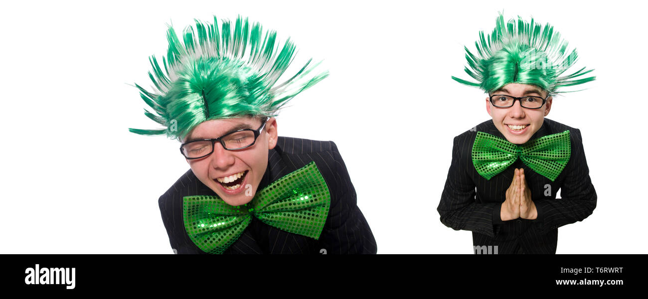 Funny man with mohawk hairstyle Stock Photo - Alamy
