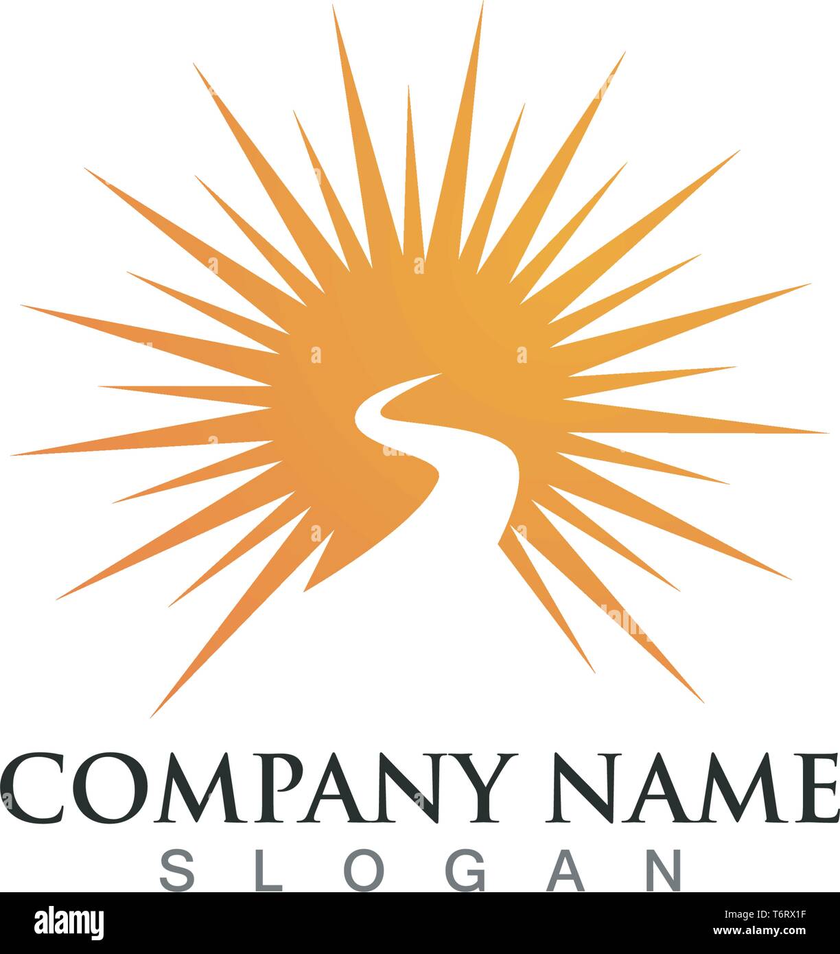 Vector illustration Icon Logo Template Sun over horizon Stock Vector ...