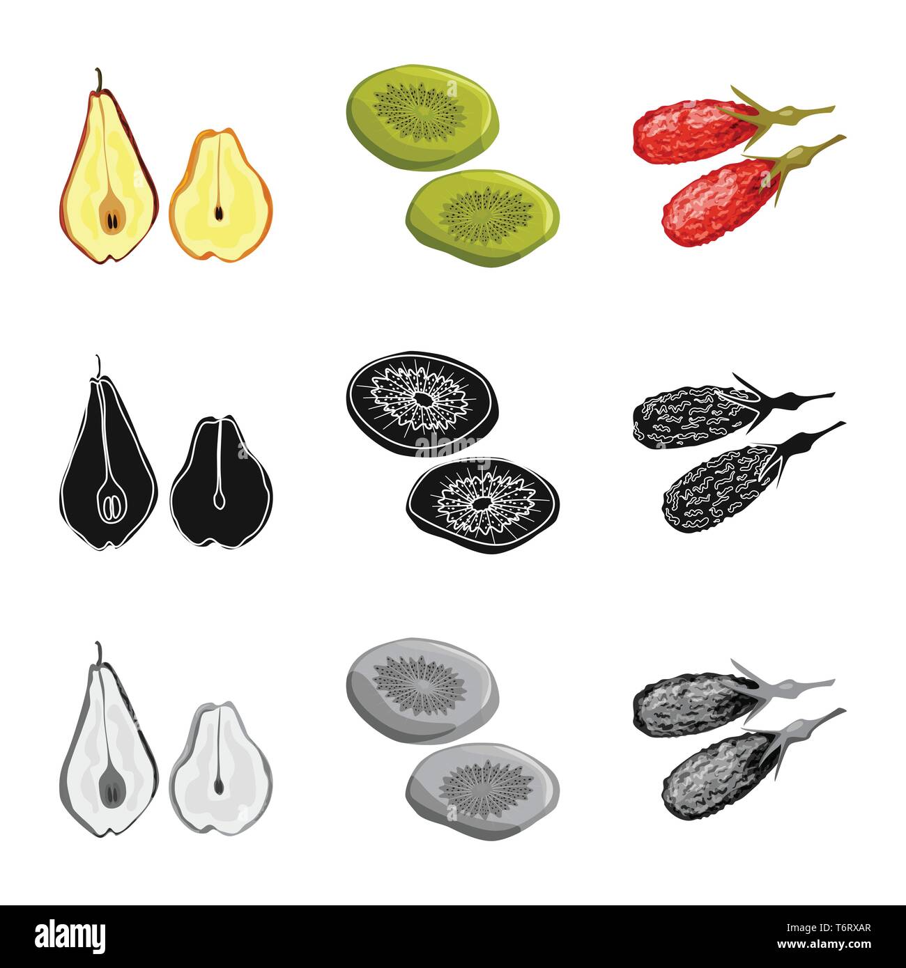 Vector illustration of food and raw icon. Set of food and nature stock ...