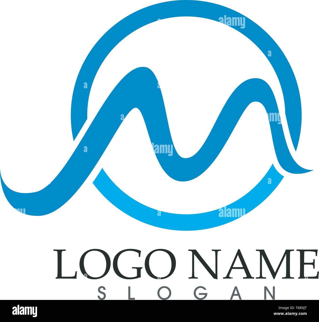 M letter wave Logo Template vector illustration Stock Vector Image ...